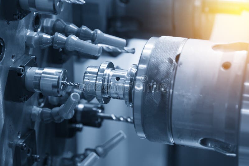 CNC Lathe Machine or Turning Machine Stock Image - Image of machine ...