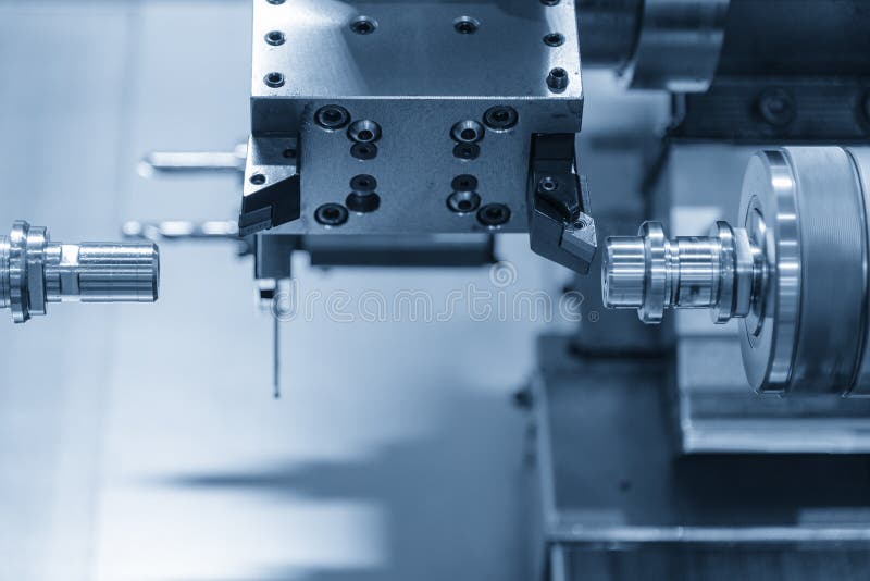 CNC Lathe Machine or Turning Machine Stock Image - Image of engineering ...