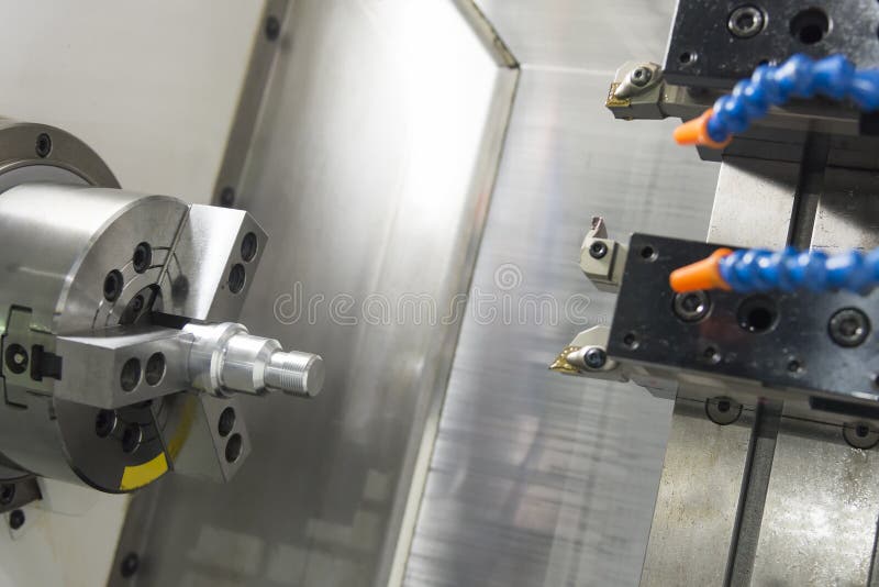 CNC Lathe Machine Turning Machine Stock Image - Image of chuck, pattern ...