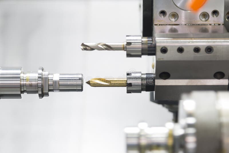 The CNC Lathe Machine Turning Machine Stock Image - Image of metal ...