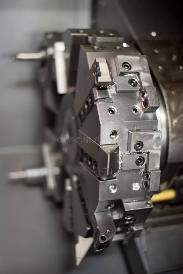 CNC Lathe in Manufacturing Process Stock Image - Image of productivity ...