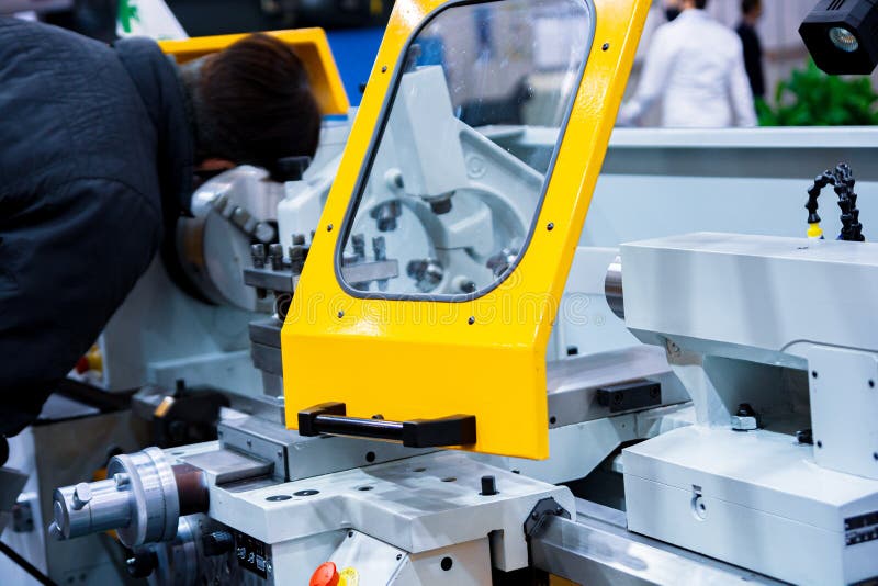 CNC Lathe for Metal Work. Part of the Machine Stock Image - Image of ...