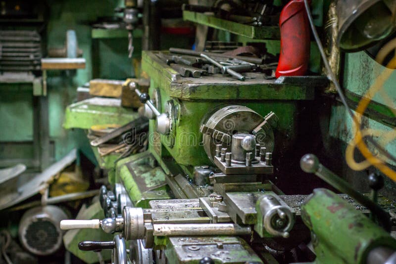CNC Lathe old stock photo. Image of machine, lathe, production - 45679522