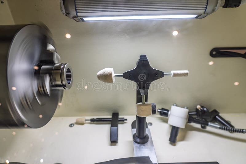 Cnc Lathe for Polishing Surfaces.Inside View of a Cnc Machine. CNC ...