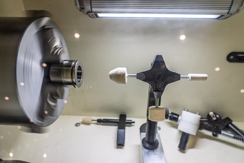 Cnc Lathe for Polishing Surfaces.Inside View of a Cnc Machine. CNC ...