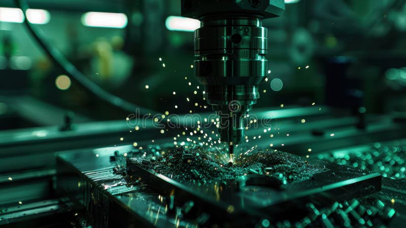 The CNC Machine in Action. AI Generated Stock Illustration ...