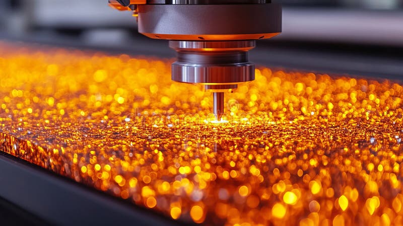 CNC Machine in Action, Cutting Metal with Industrial Strength and ...