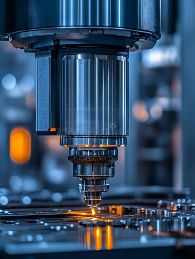 Cnc Machine Action High Tech Manufacturing Environment Stock Photos ...