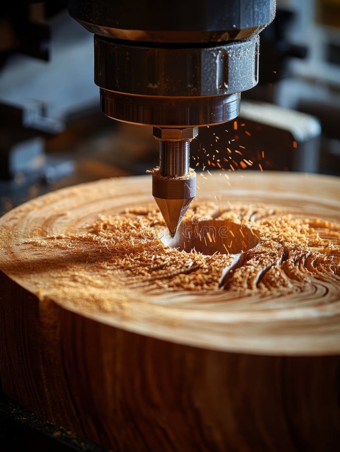 CNC Machine Carving Intricate Patterns in Wood. Stock Photo - Image of ...