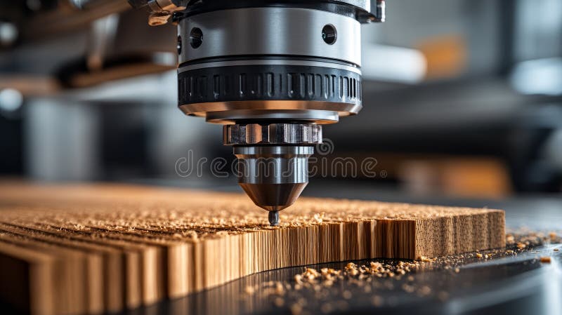CNC Machine Carving Wood with Precision. Stock Photo - Image of design ...