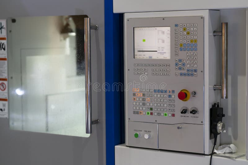 CNC Machine Control Panel Closup Stock Image - Image of machine ...