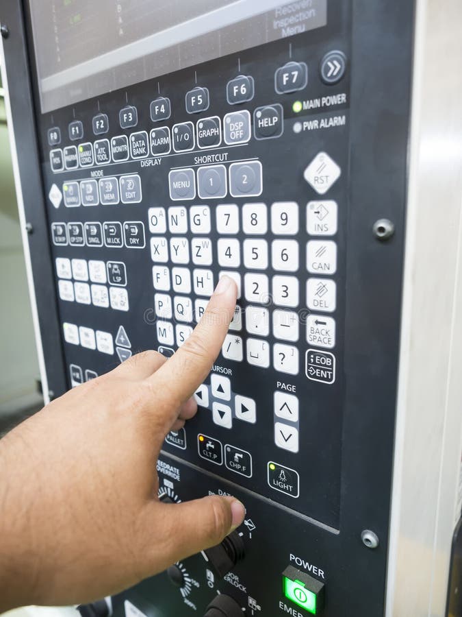 CNC Machine Control Panel Input Program and Success Stock Image - Image ... CNC Machine Control Panel Input Program and Success Stock Image - Image ...