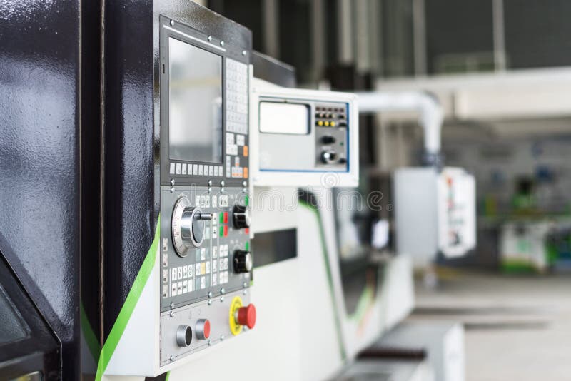 CNC machine control panel. stock image. Image of manufacture - 97932469