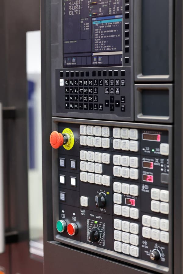 CNC Machine Control Unit Close Up Stock Photo - Image of manufacture ...