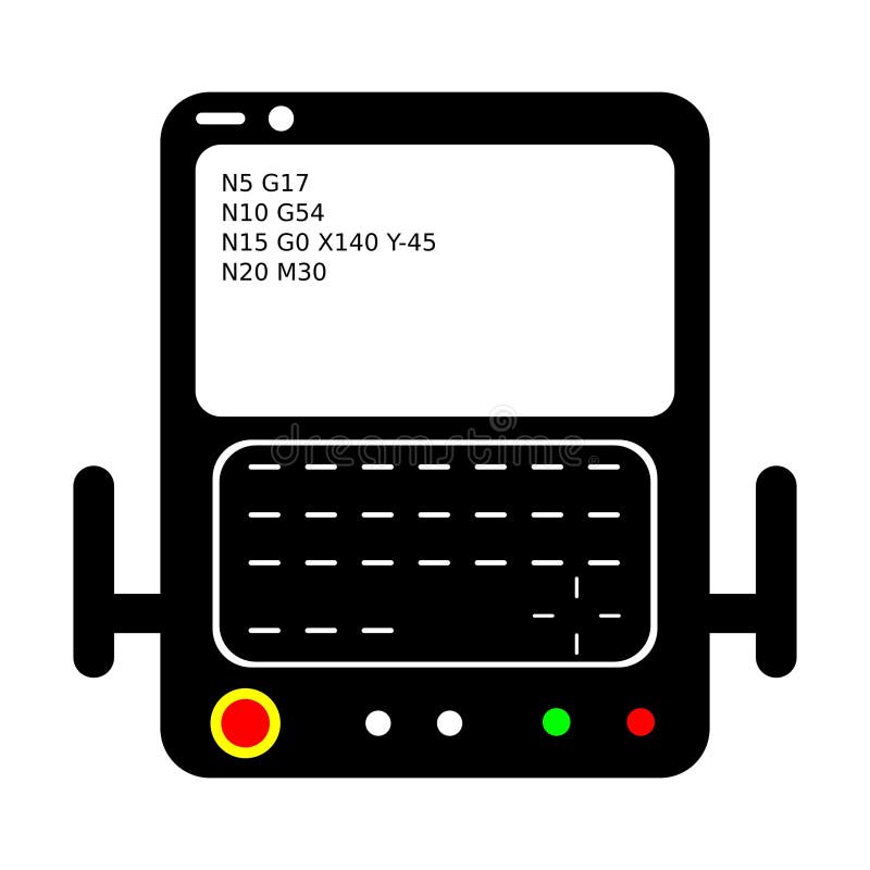 CNC Machine Control Unit Icon Stock Vector - Illustration of panel ...