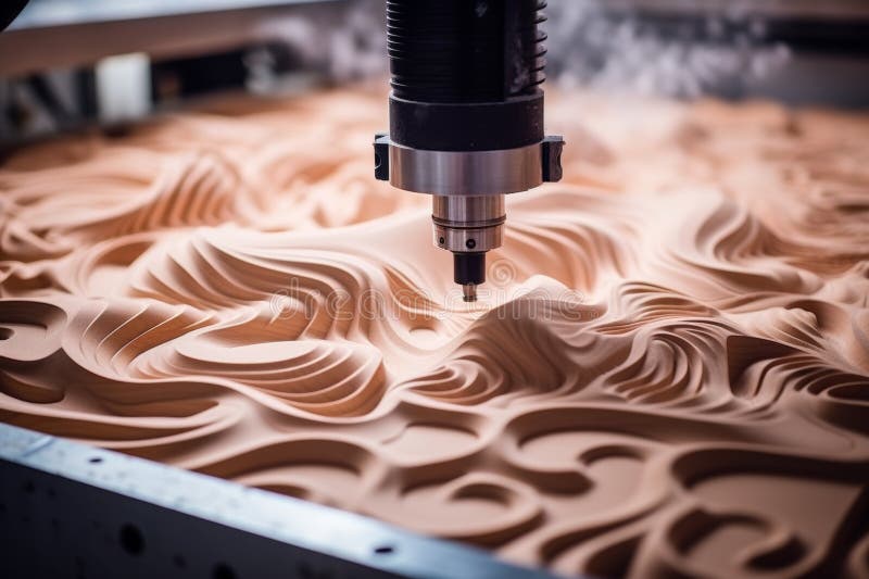 Cnc Machine Crafting Intricate Wood Design, Showcasing Unique Grain ...