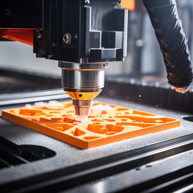 Cnc Machine Crafting Robust Object from Composite Material, Showcasing ...