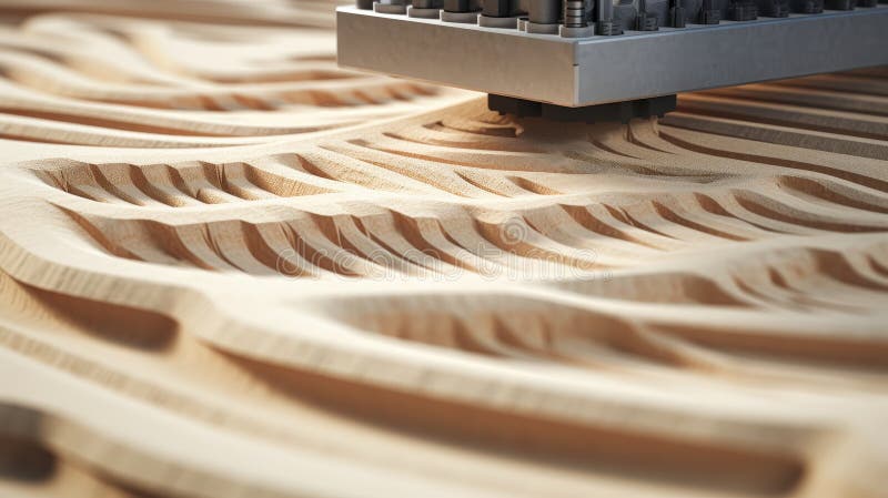 Cnc Machine Crafting Textured Wood, Blending Tactile and Visual Appeal ...