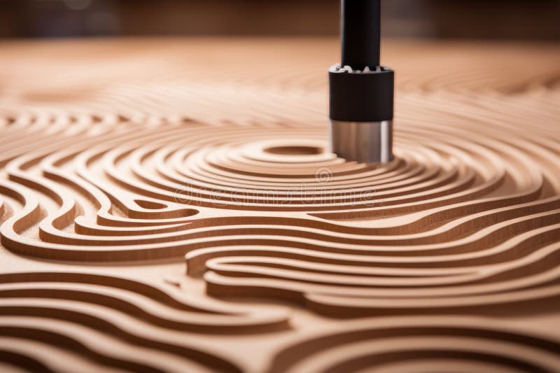 Cnc Machine Crafting Textured Wood, Highlighting Material S Visual and ...