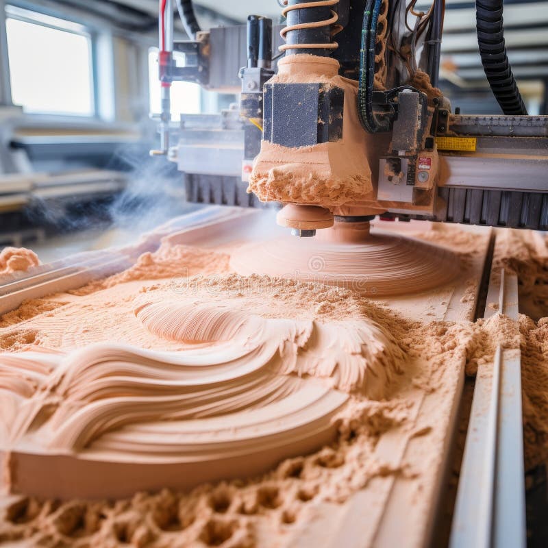 Cnc Machine Crafting Textured Wood Piece Exploring Tactile and Visual ...