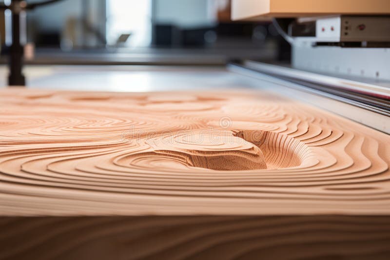 Cnc Machine Crafting Textured Wood Surface Showcasing Tactile and ...