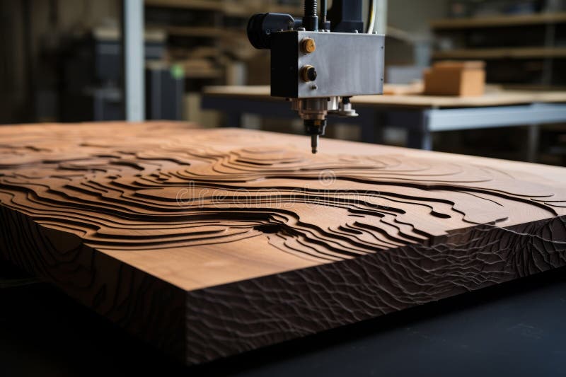 Cnc Machine Crafting Textured Wood Visual and Tactile Showcase of ...