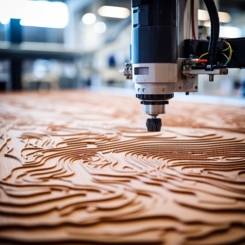 Cnc Machine Crafting Wood with Textured Surface a Blend of Tactile and ...