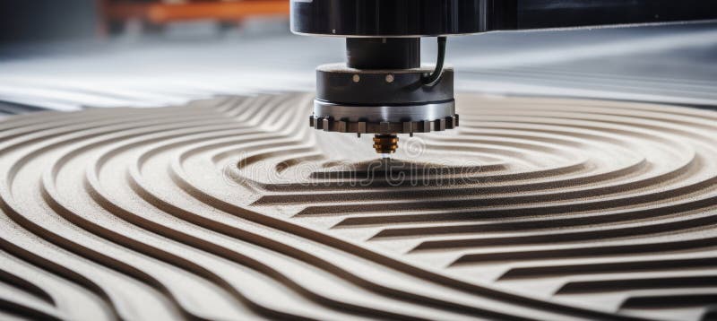 Cnc Machine Crafting Wood with Textured Surface Emphasizing Material S ...