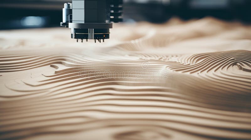 Cnc Machine Crafting Wood with Textured Surface Exploring Visual and ...