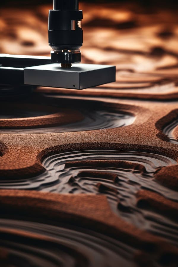 Cnc Machine Crafting Wood with Textured Surface Showcasing Material S ...