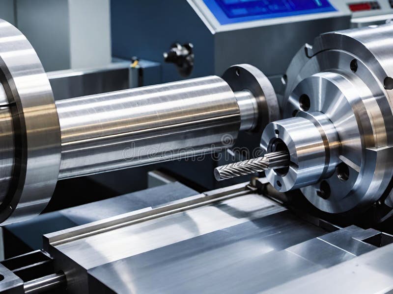 The Cnc Machine Cutting Metal in the Factory Stock Illustration ...