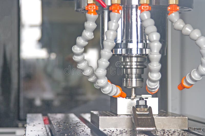 CNC Machine Cutting Motion in Work Stock Photo - Image of lathe ...