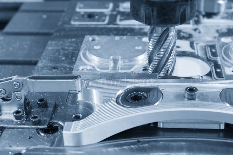 The CNC Machine Cutting Rough Process Stock Image - Image of ...