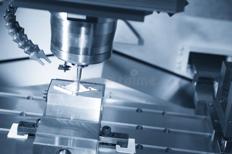 The CNC Machine Cutting Work Piece Stock Photo - Image of cutter ...