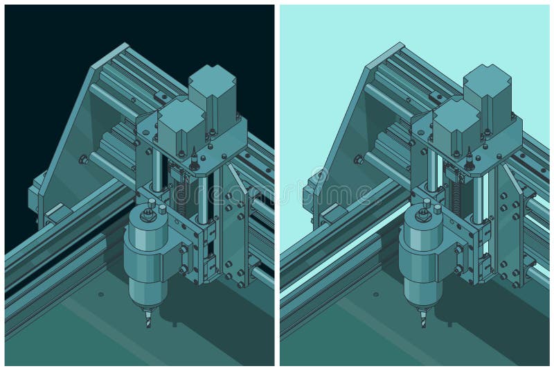 CNC Machine for 3D Carving Illustrations Stock Vector - Illustration of ...