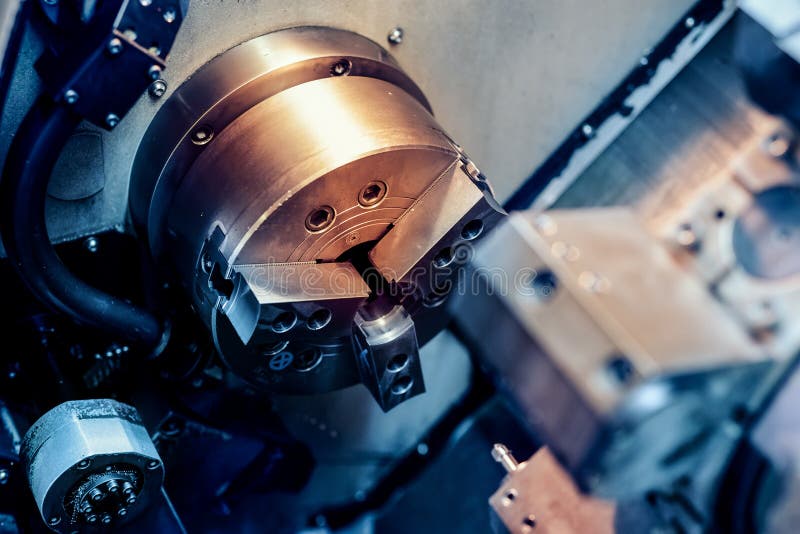 CNC machine details stock image. Image of drilling, industry - 141626985