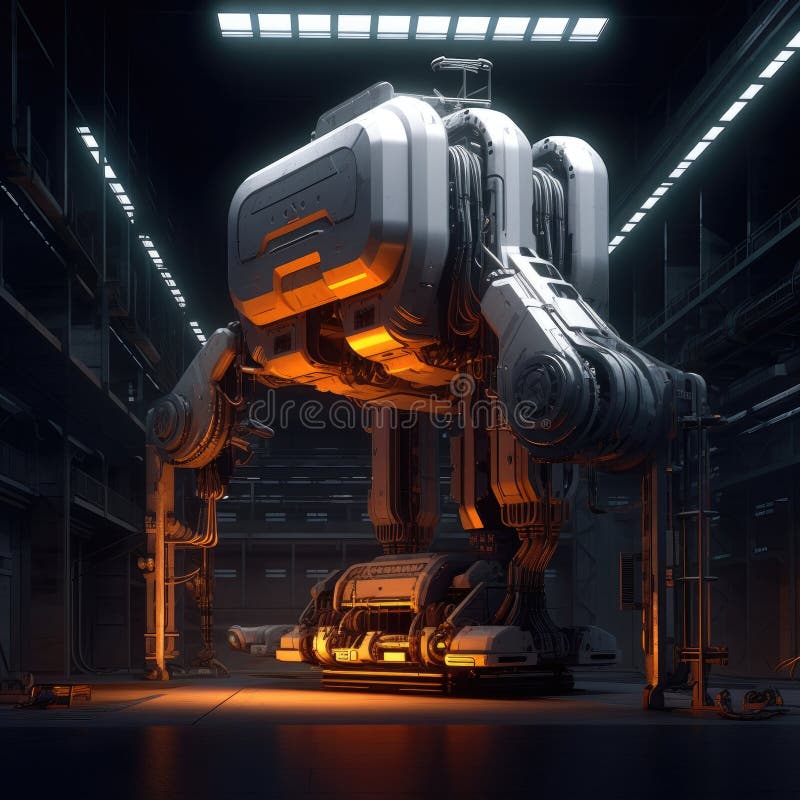 The CNC Machine of the Future Stock Illustration - Illustration of ...