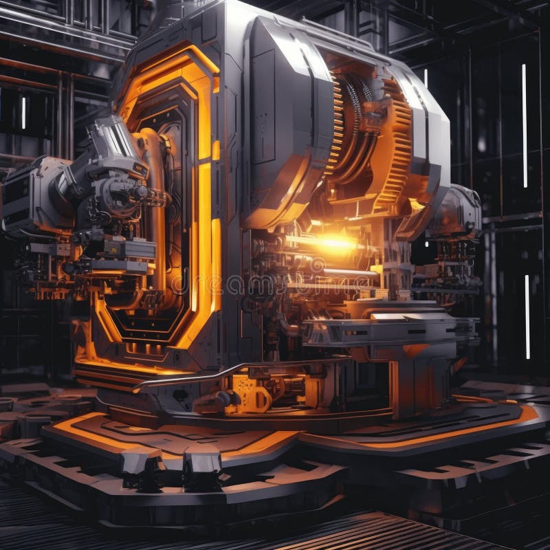 The CNC Machine of the Future Stock Illustration - Illustration of ...