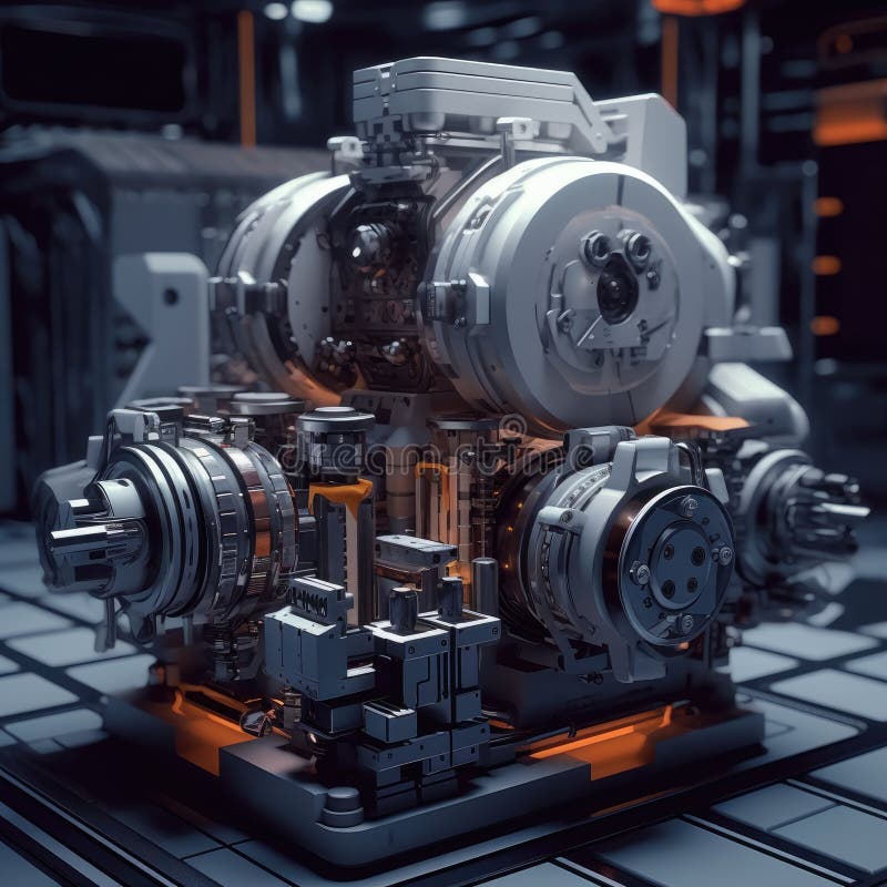 The CNC Machine of the Future Stock Illustration - Illustration of work ...