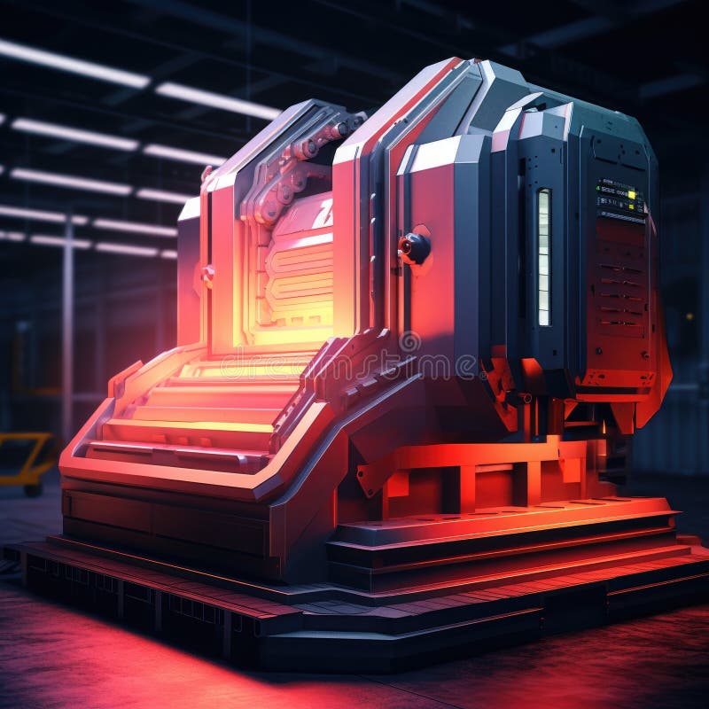The CNC Machine of the Future Stock Illustration - Illustration of tool ...