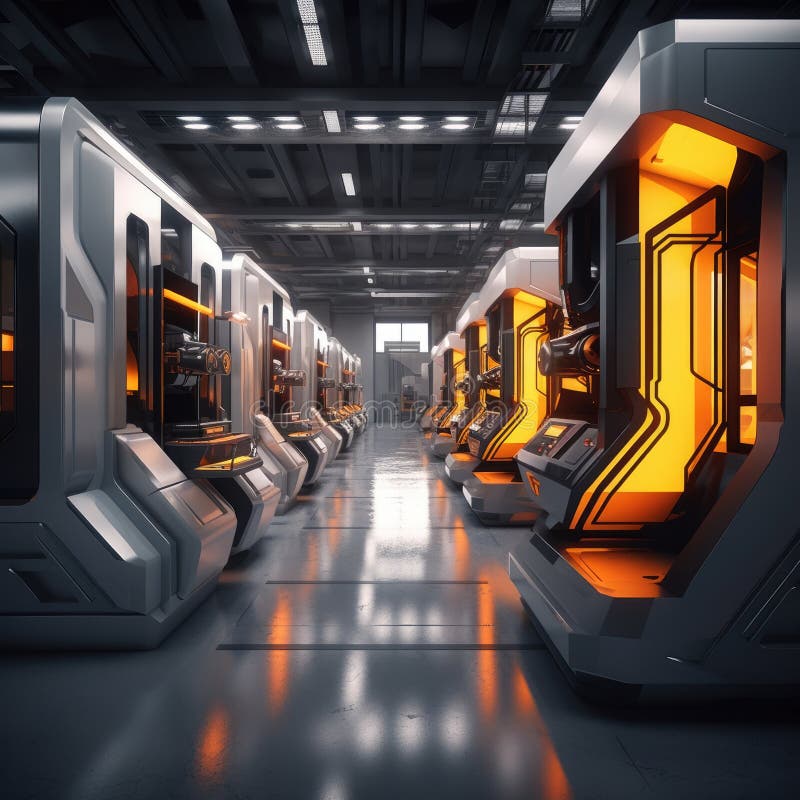 The CNC Machine of the Future Stock Illustration - Illustration of ...