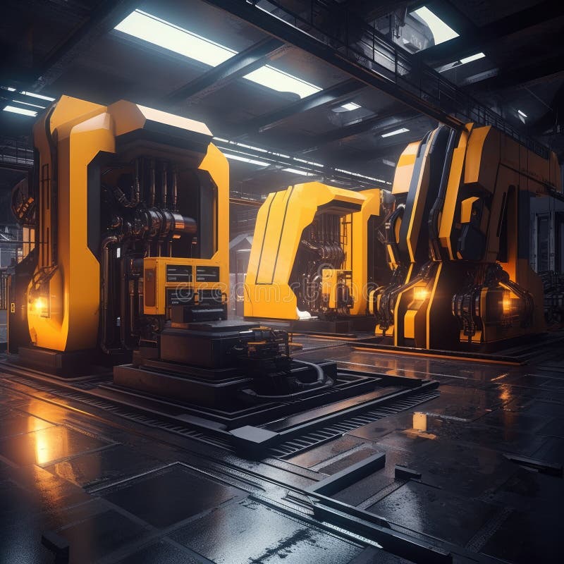 The CNC Machine of the Future Stock Illustration - Illustration of ...