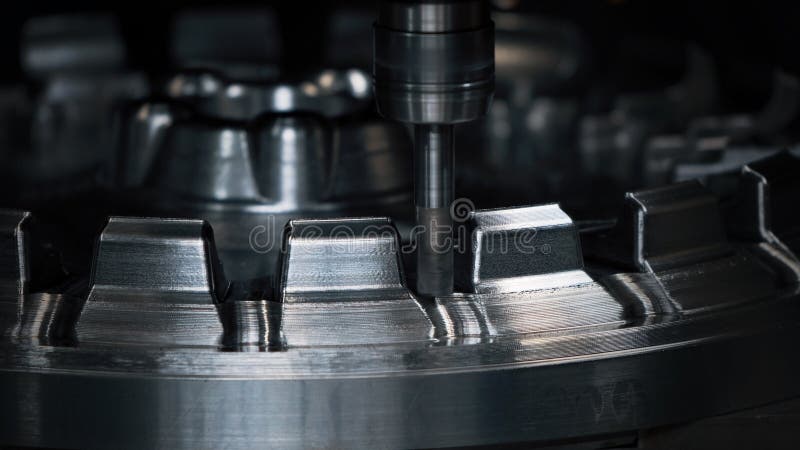 CNC Machine Makes a Complex Part for a Wheel Stock Photo - Image of ...