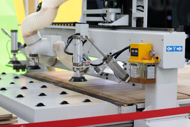 CNC Machine Milling MDF Kitchen Cabinets Doors Stock Photo - Image of ...