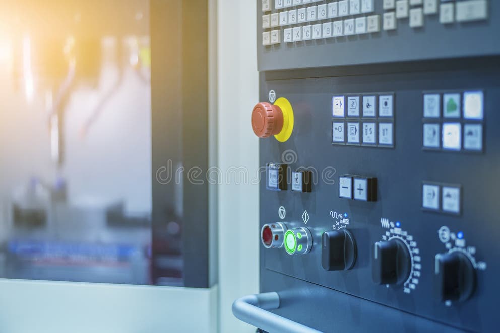 CNC Machine Milling Part Control Panel Manufacturing Stock Photo ...