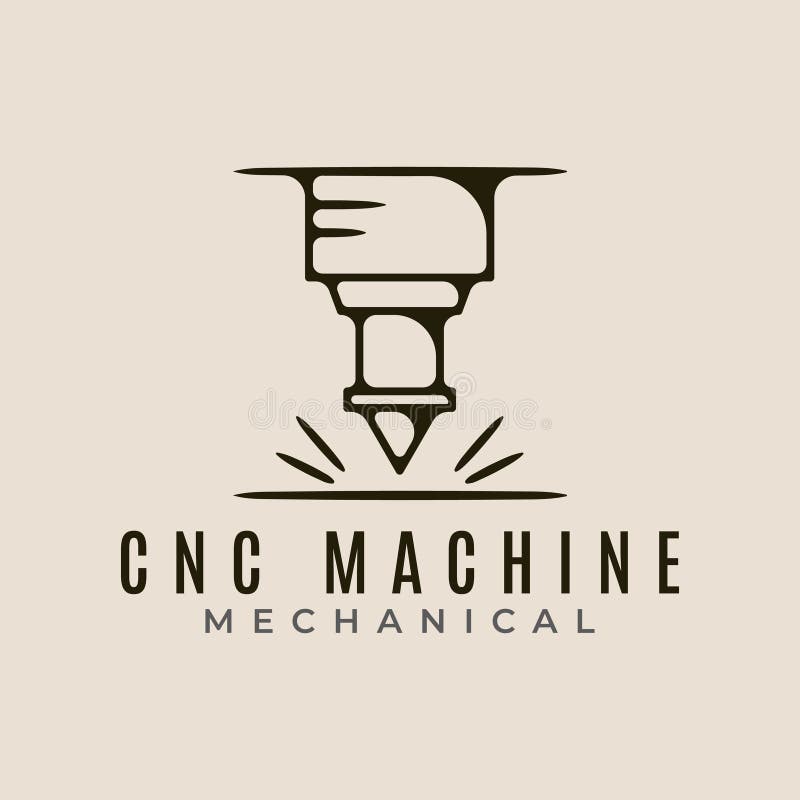 Cnc Machine Modern Technology Line Art Logo Icon and Symbol Mechanical ...