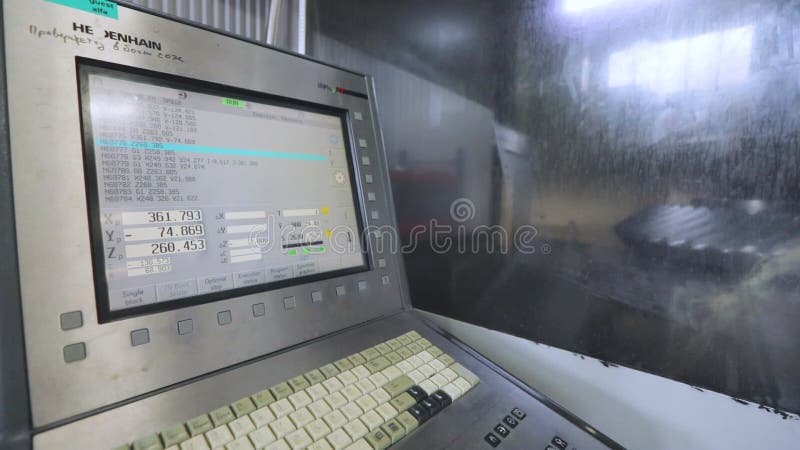 CNC Machine Monitor. Control Panel of Cnc Machine in Factories. Modern ...