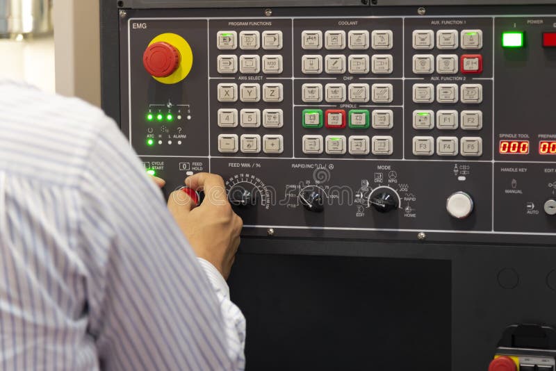 Operation Panel Of CNC Machining Center Stock Image - Image of ...