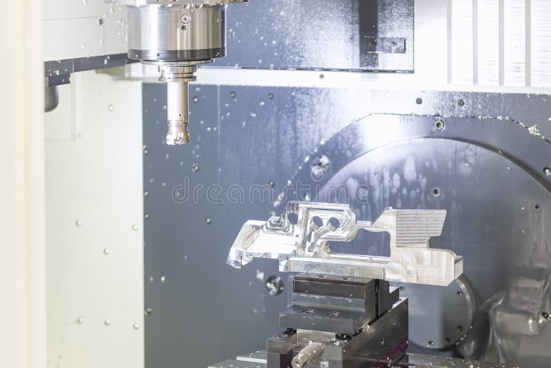 The CNC Machine while Prepare Cutting Sample Stock Photo - Image of ...