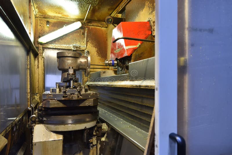 The CNC Machine is Preparing To Check the Dimensions of the Part with a ...